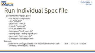 [Srijan Wednesday Webinars] Automating Visual Regression using ‘Galen’ | PPT