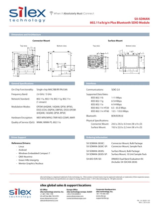 802.11a/b/g/n plus Bluetooth SDIO Radio Module | PDF