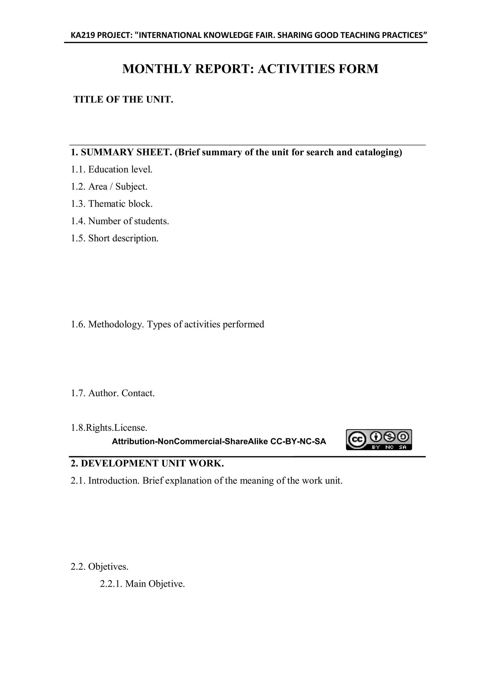 Monthly report. activities form february dk | PDF | Homework and Study ...