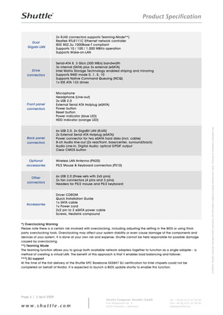 Shuttle Sx58 H7 | PDF