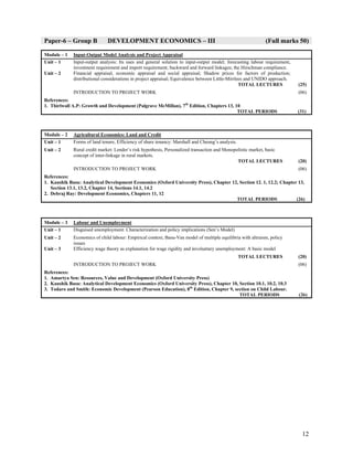Sxc economics honours syllabus | PDF | Economy | Business and Finance