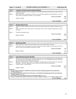 Sxc economics honours syllabus | PDF | Economy | Business and Finance