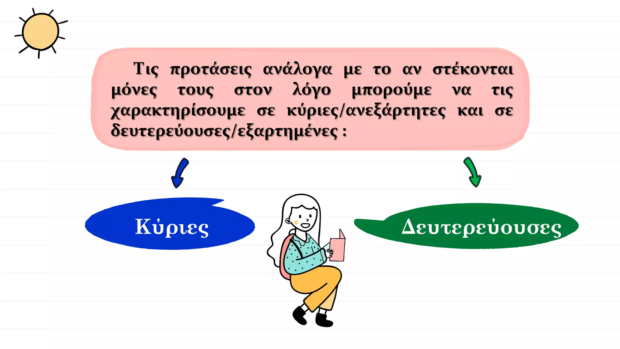 Κύριες και δευτερεύουσες προτάσεις | PPTX