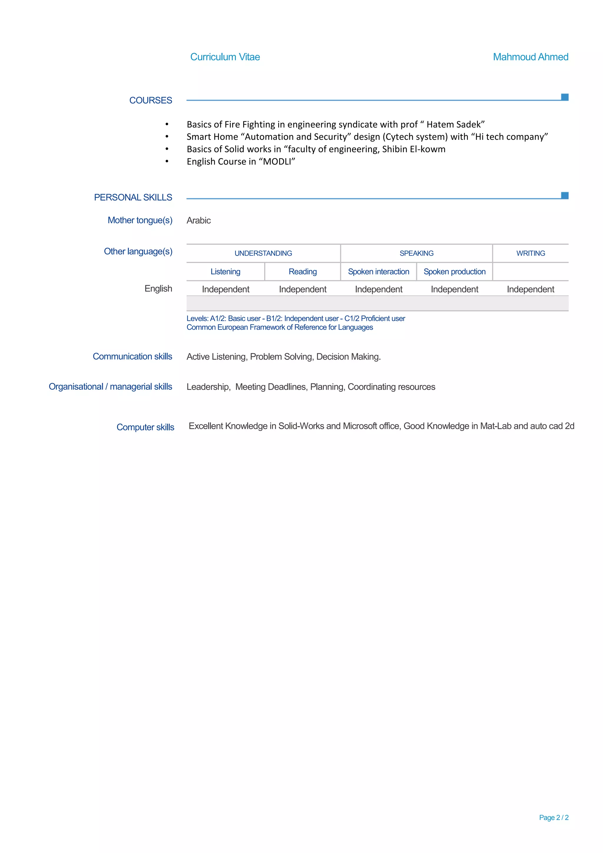 Last cv.mahmoud ahmed | PDF