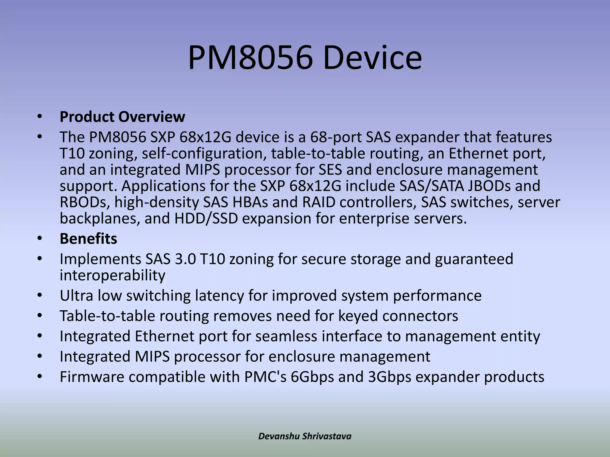 PM8056 Chip SAS Expander from PMC Sierra | PPTX