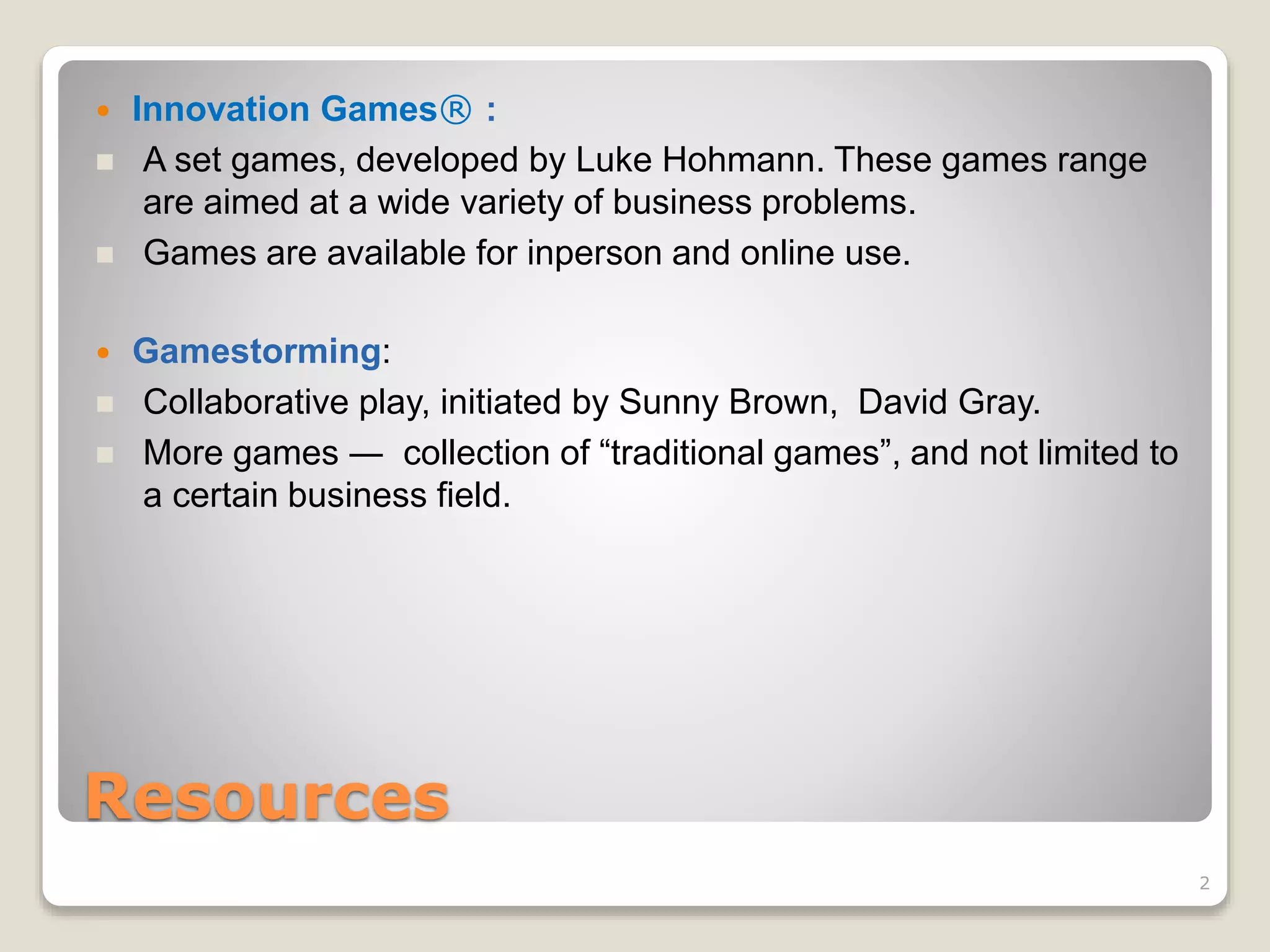 Games for Process and Product Improvement | PPTX