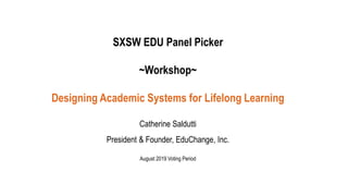 Designing Academic Systems for Lifelong Learning | PPT
