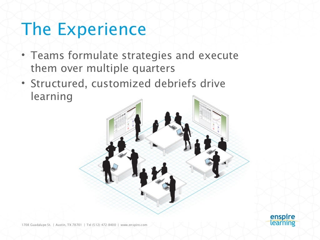 The Experience • Teams formulate
