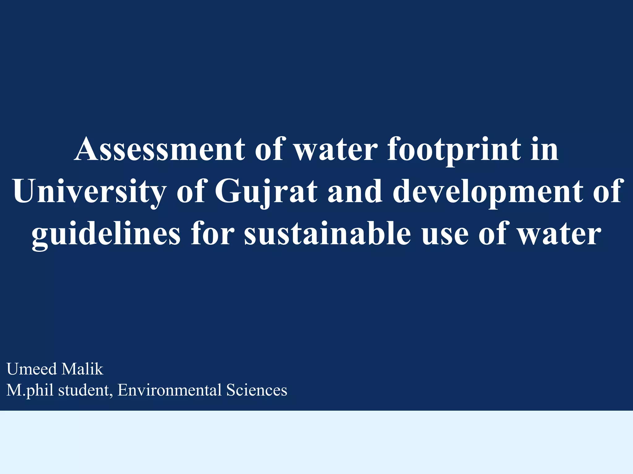 Water Footprint Assessment | PPT
