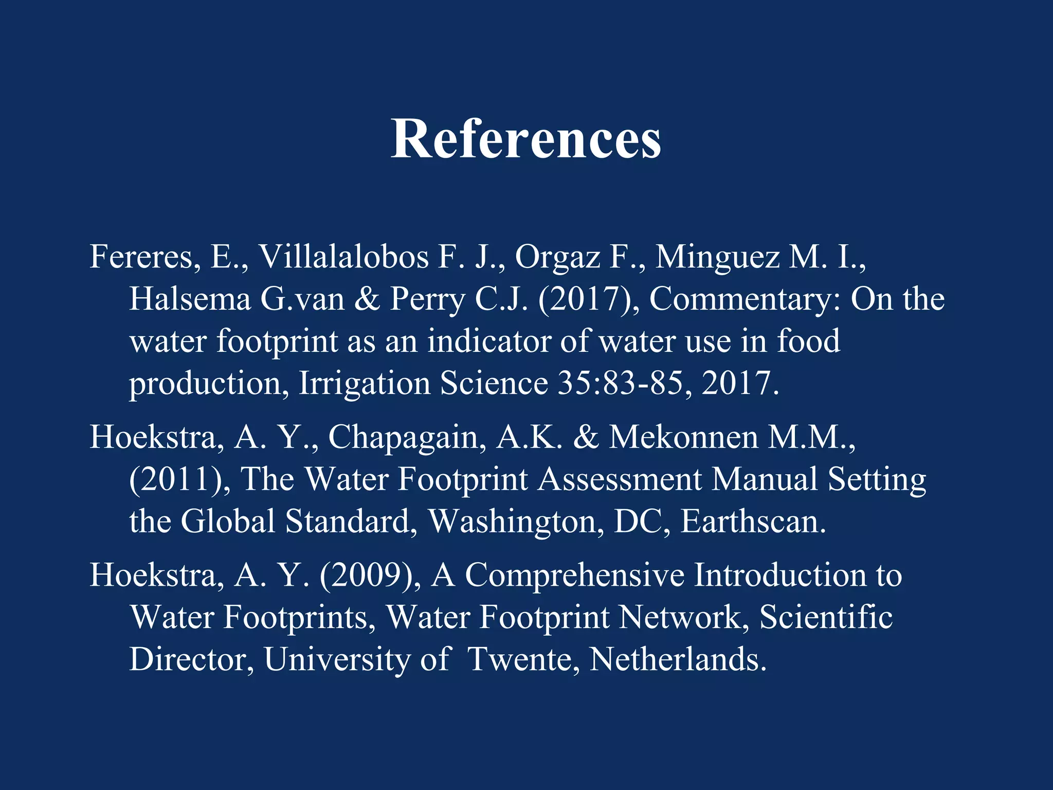 Water Footprint Assessment | PPT