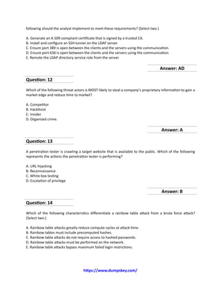 CompTIA SY0-501 Cheat Sheet PDF Dumps ~ Exam Questions | PDF