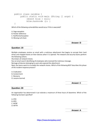 CompTIA SY0-501 Cheat Sheet PDF Dumps ~ Exam Questions | PDF