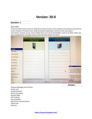 CompTIA SY0-501 Cheat Sheet PDF Dumps ~ Exam Questions | PDF