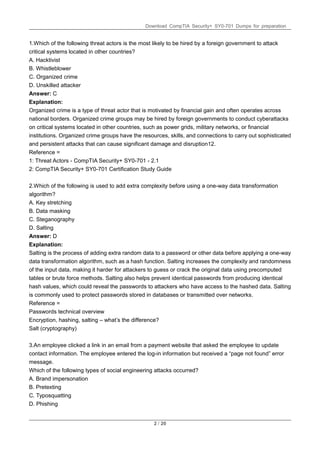 SY0-701 CompTIA Security+ PDF Questions 2025 | PDF