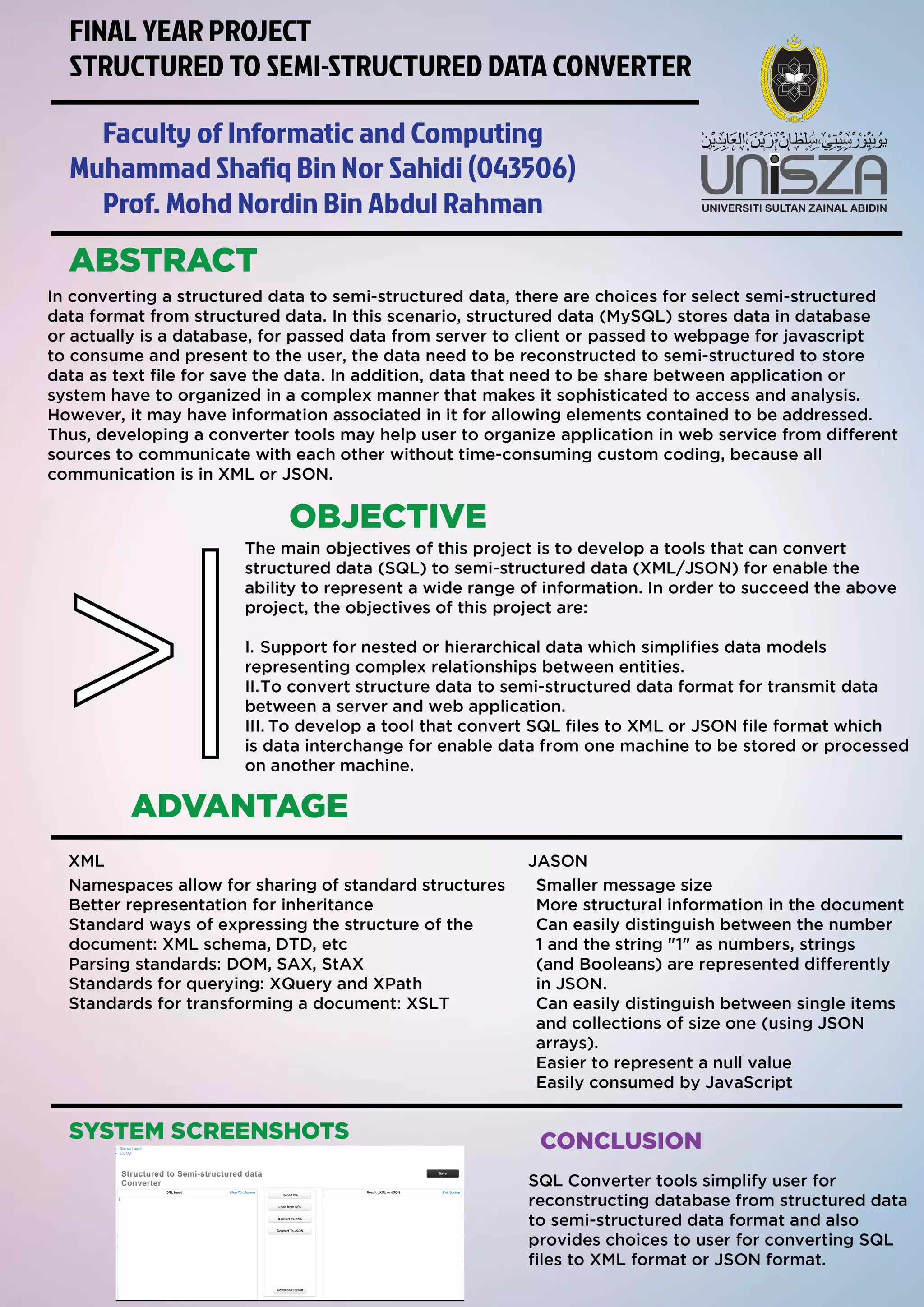 A simple tool for converting structured data to semi-structured data ...