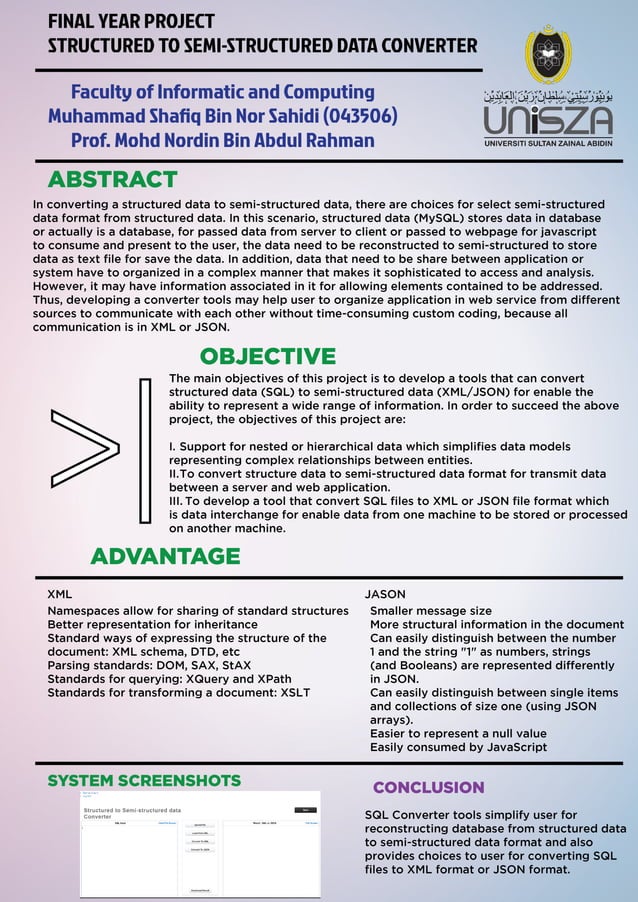 A simple tool for converting structured data to semi-structured data poster | PDF
