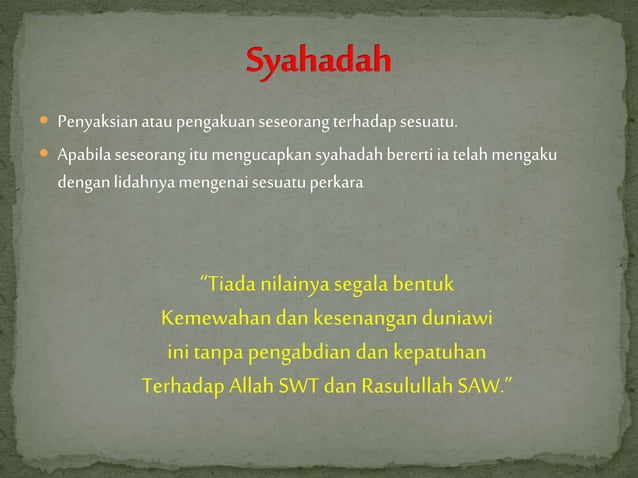 Konsep Syahadah