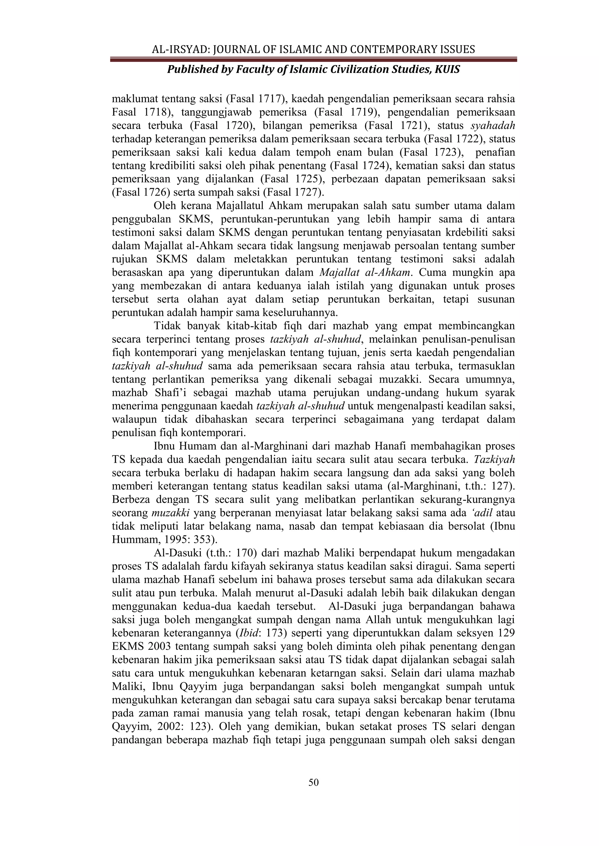 SYAHADAH DALAM STATUT KETERANGAN MAHKAMAH SYARIAH DI MALAYSIA - ASAS ...