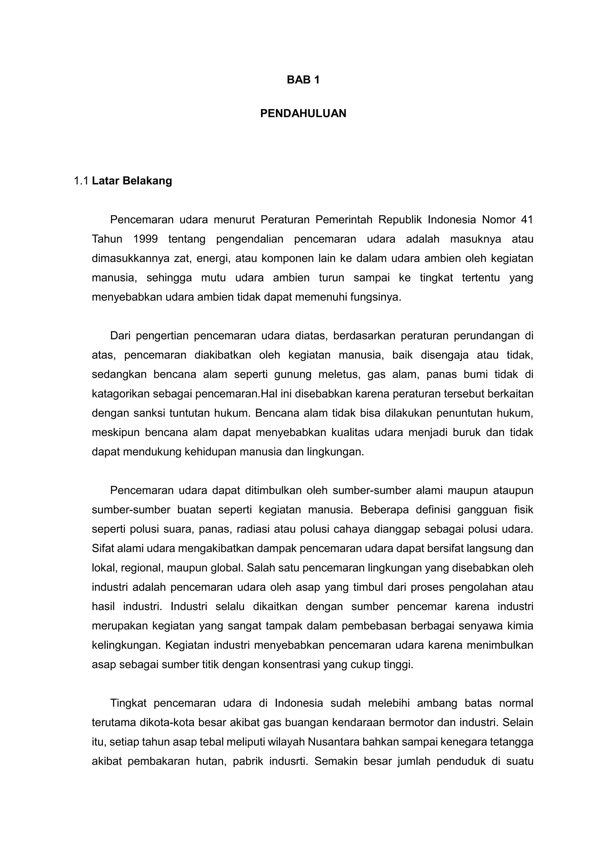 ANALISIS PENCEMARAN UDARA AKIBAT PABRIK ASPAL | DOCX