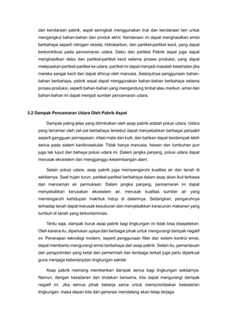 ANALISIS PENCEMARAN UDARA AKIBAT PABRIK ASPAL | DOCX