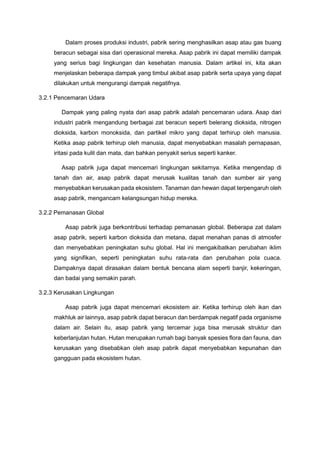 ANALISIS PENCEMARAN UDARA AKIBAT PABRIK ASPAL | DOCX
