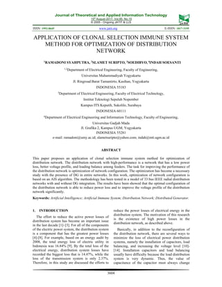 APPLICATION OF CLONAL SELECTION IMMUNE SYSTEM METHOD FOR OPTIMIZATION OF DISTRIBUTION NETWORK | PDF