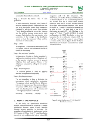 APPLICATION OF CLONAL SELECTION IMMUNE SYSTEM METHOD FOR OPTIMIZATION ...