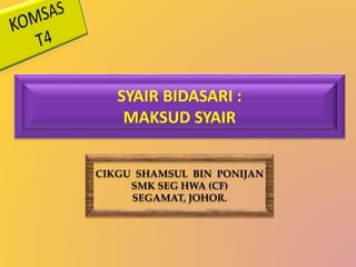 Syair bidasari maksud | PPTX