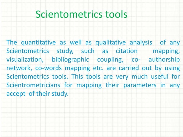 Scientometrics | PPTX | Science