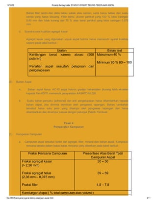 Syarat syarat teknis pekerjaan aspal | PDF