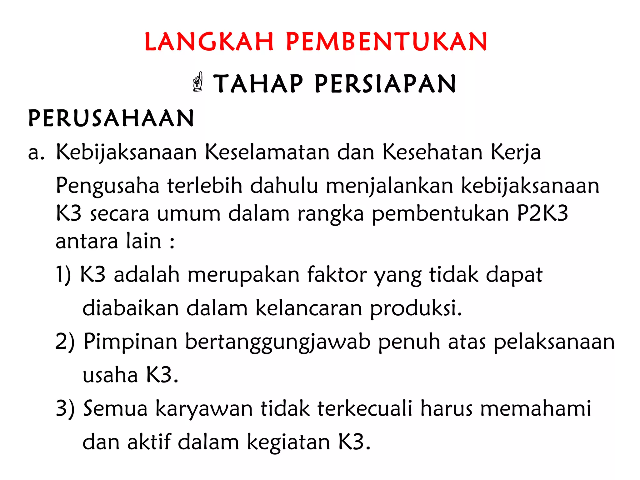 Syarat pembentukan P2K3 | PPT