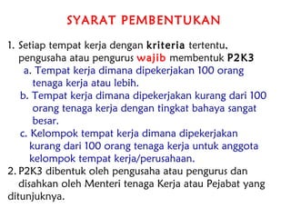 Syarat pembentukan P2K3 | PPT