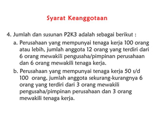 Syarat pembentukan P2K3 | PPT