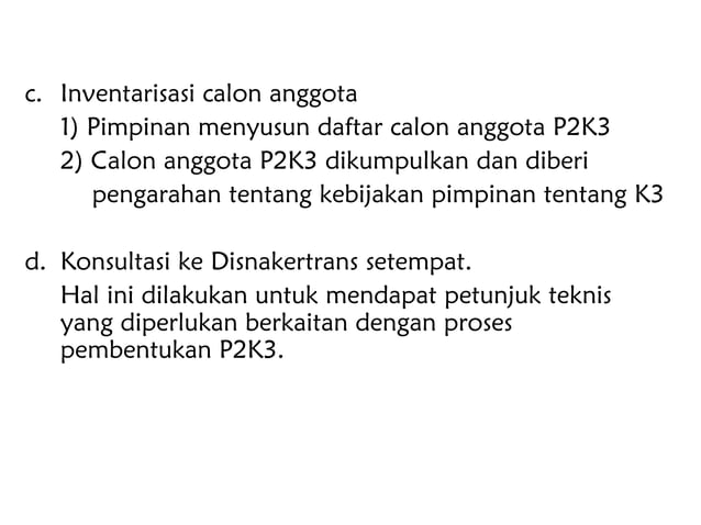 Syarat pembentukan P2K3 | PPT