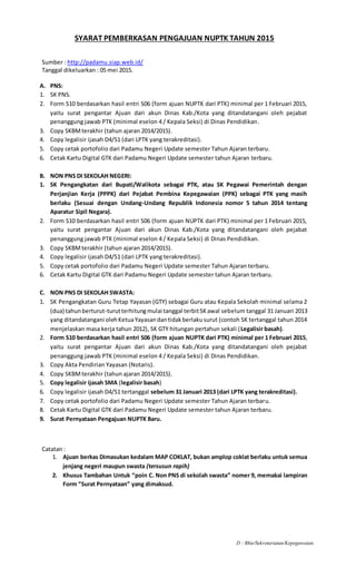 PERSYARATAN PENGAJUAN NUPTK | PDF