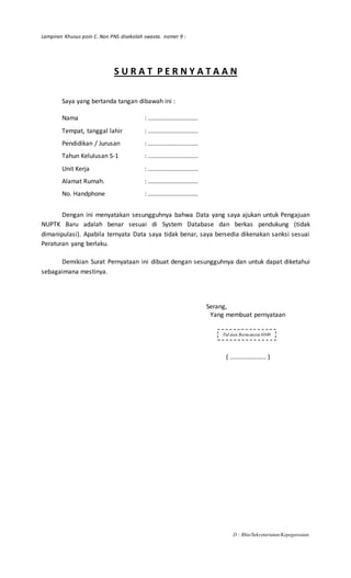 PERSYARATAN PENGAJUAN NUPTK | PDF