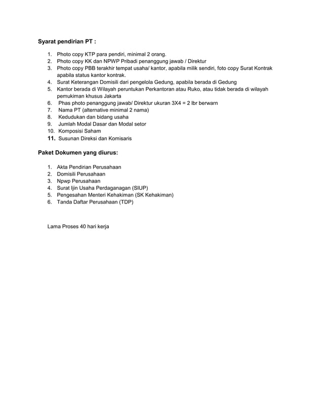 Biaya Perpanjang Jasa Urus NPIK | DOCX