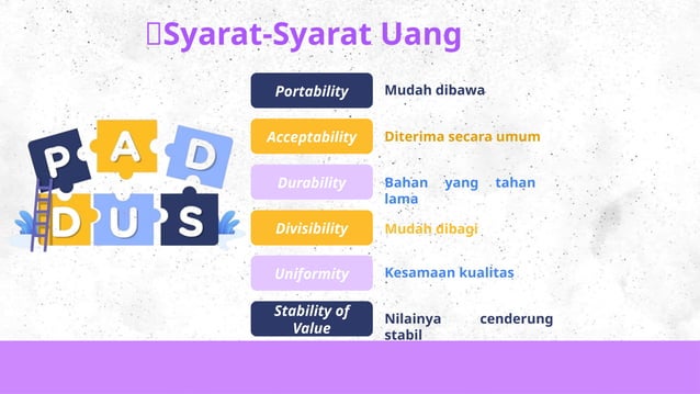 Syarat Uang materi kelas 10 ekonomi uang dan sistem pembayaran | PPT