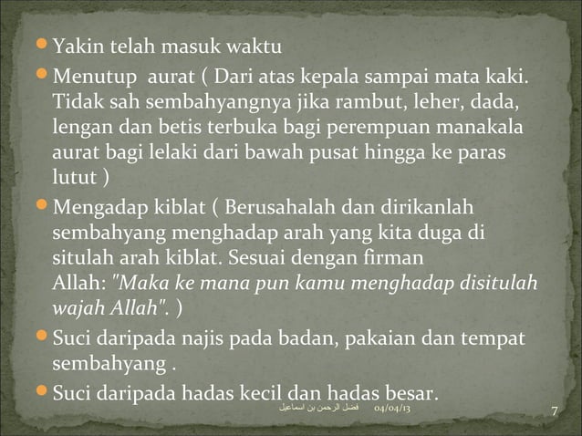 Syarat wajib sah solat | PPT