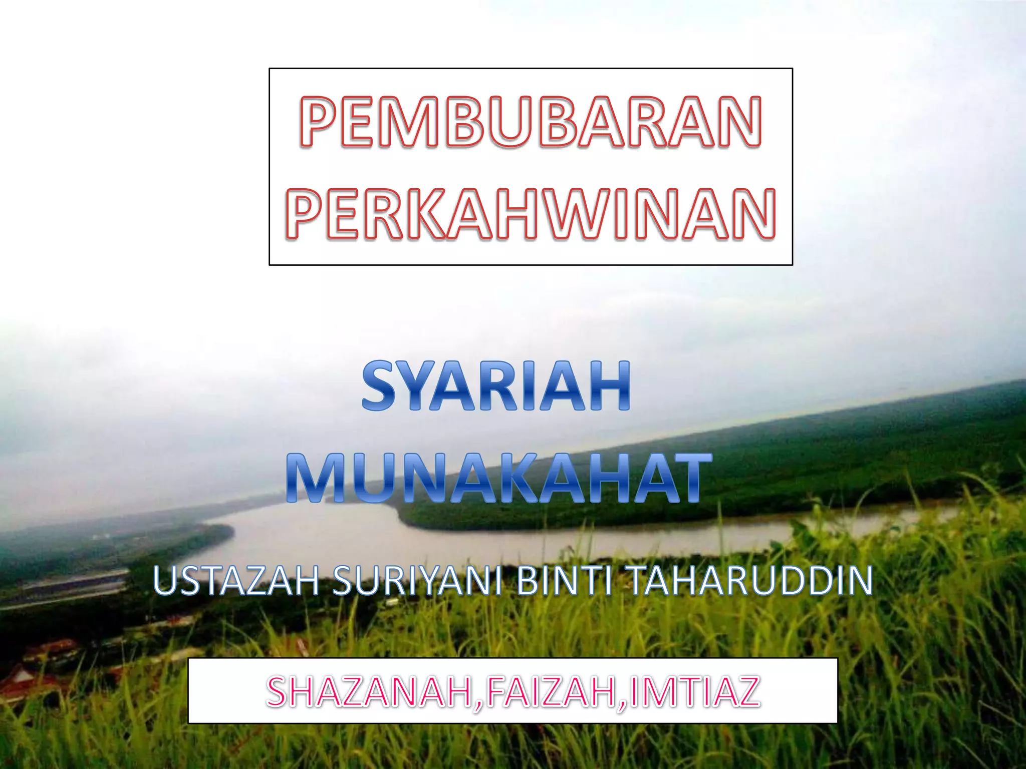 Syariah pembubaran perkahwinan.. | PPTX