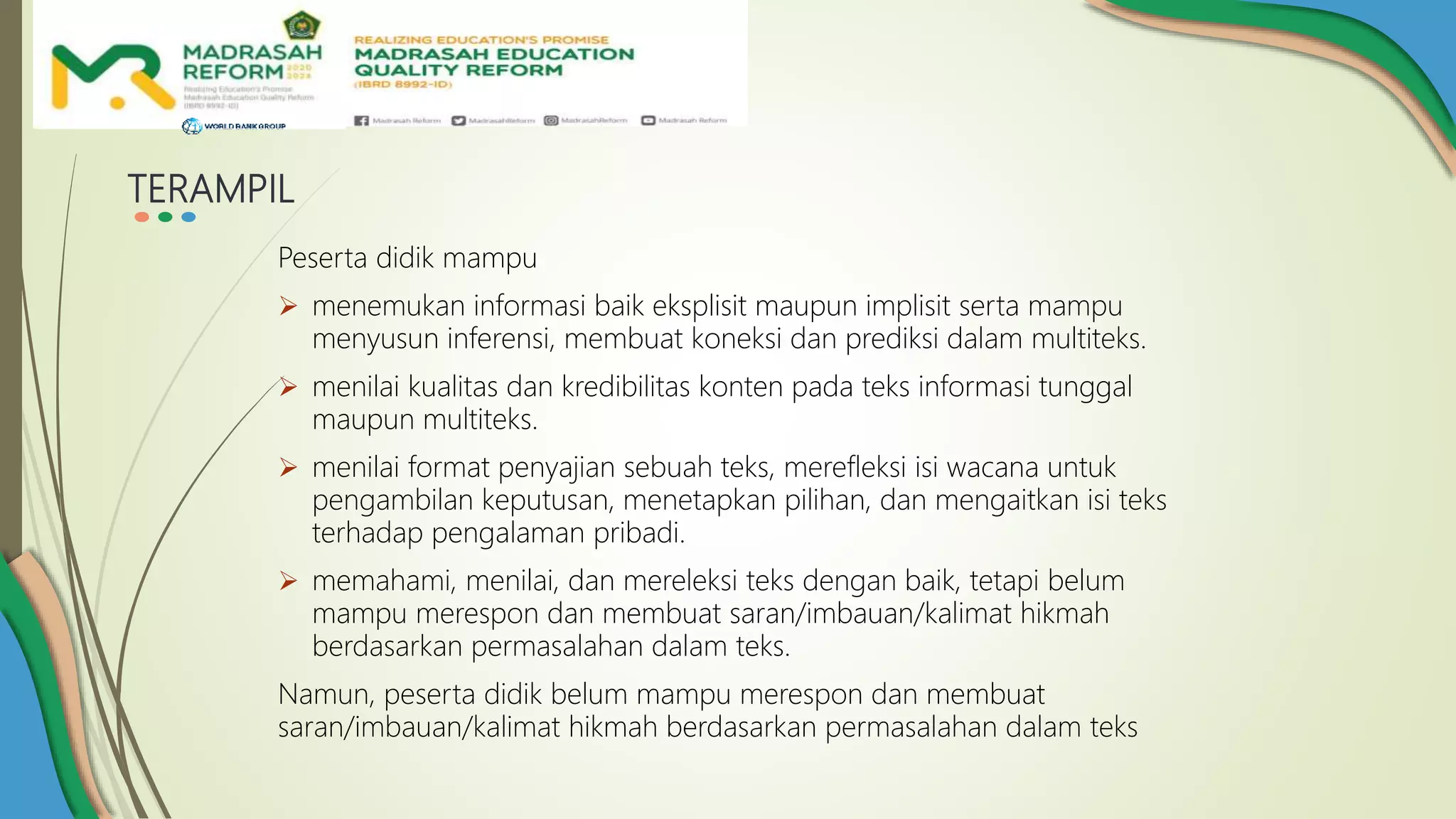 Literasi Membaca Jenjang Kemahiran Terampil dan Perlu Ruang Kreasi | PPT