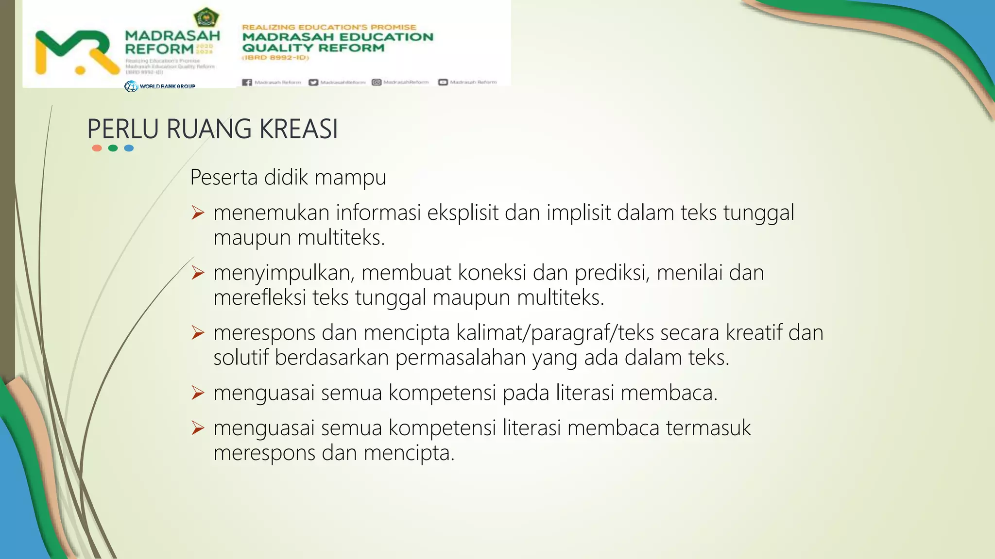 Literasi Membaca Jenjang Kemahiran Terampil dan Perlu Ruang Kreasi | PPT