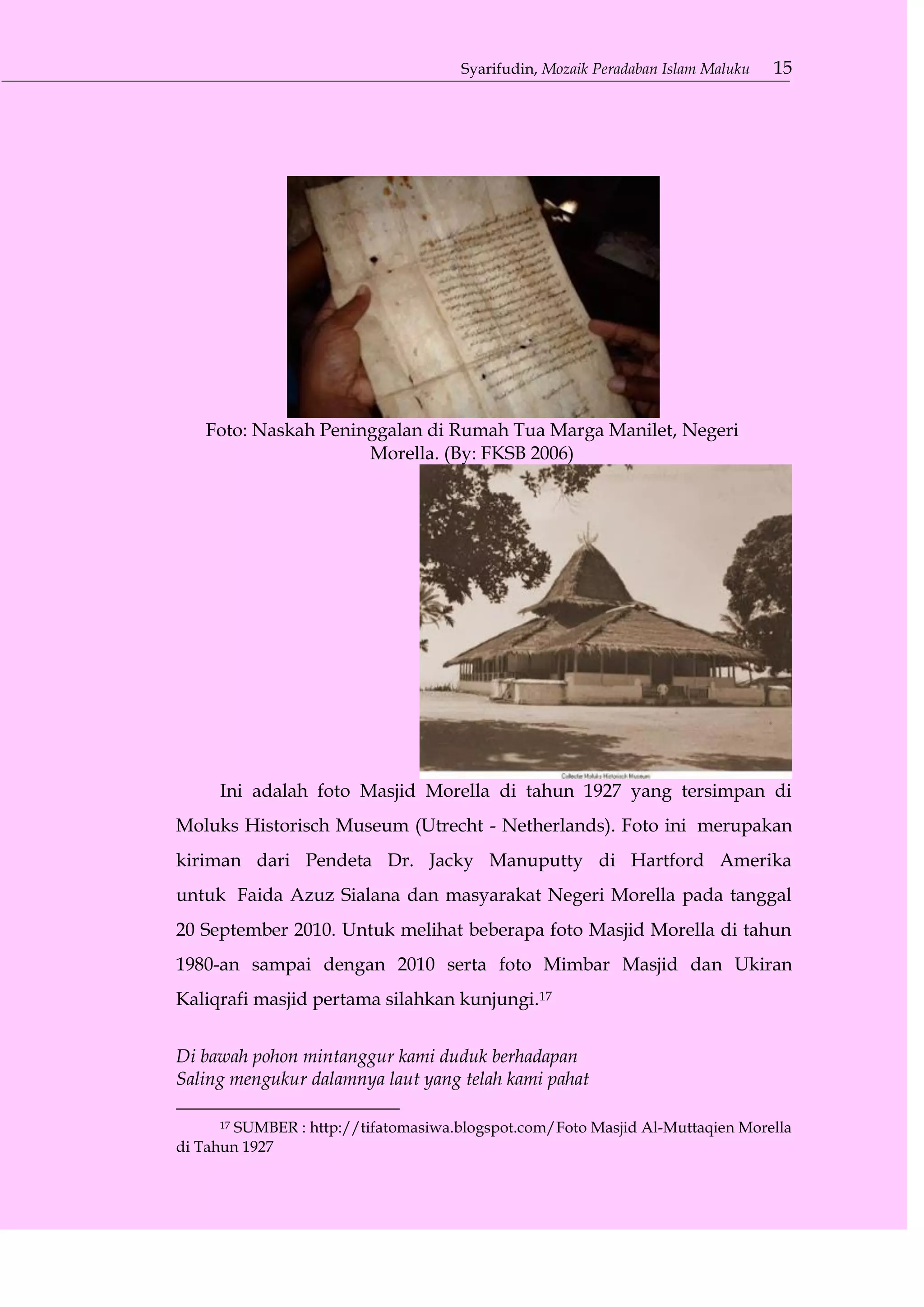 Syarifudin, mozaik peradaban islam maluku | PDF