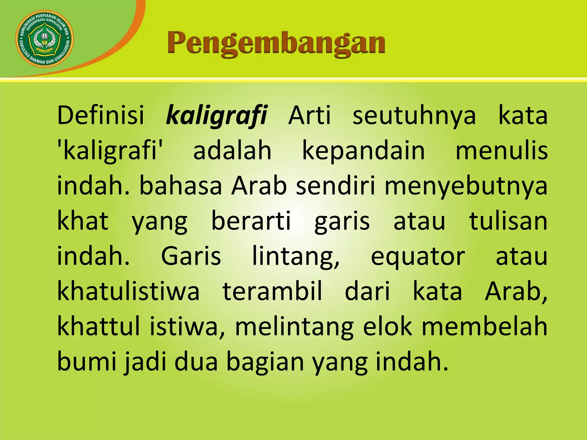 Syarifudin, pembelajaran kaligrafi | PPT