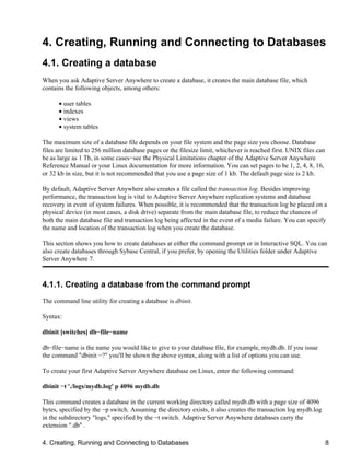Sybase Adaptive Server Anywhere for Linux | PDF