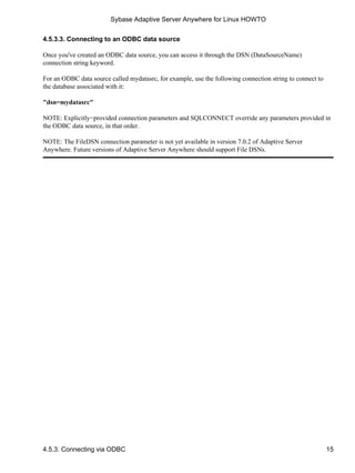 Sybase Adaptive Server Anywhere for Linux | PDF