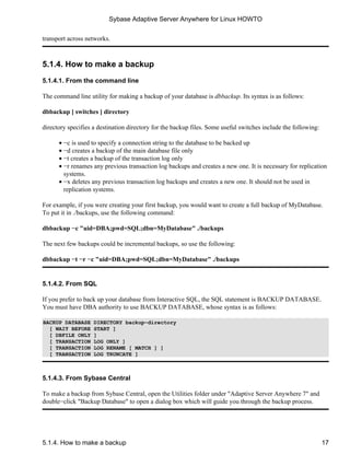 Sybase Adaptive Server Anywhere for Linux | PDF