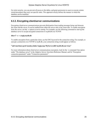 Sybase Adaptive Server Anywhere for Linux | PDF