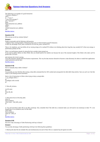 Sybase job interview_preparation_guide | PDF