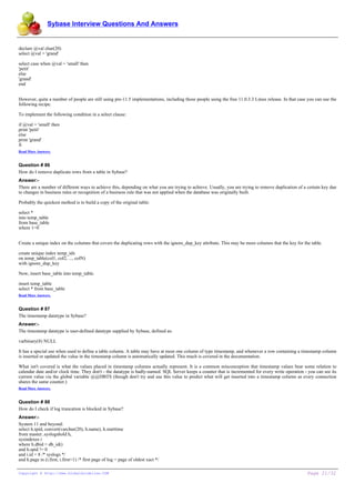 Sybase job interview_preparation_guide | PDF